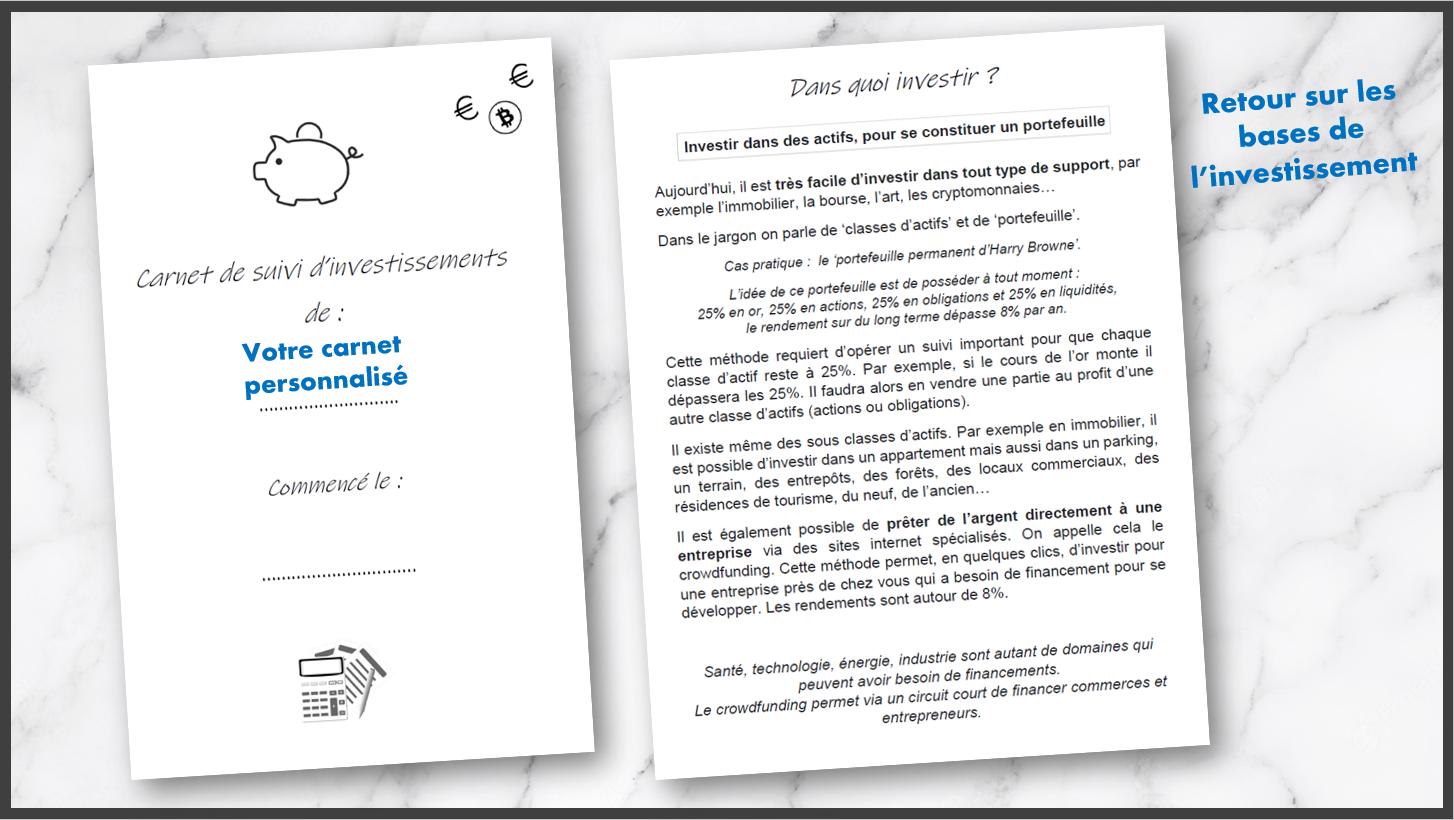 Votre carnet de suivi d'investissement - Petit investisseur
